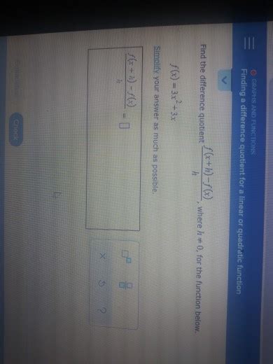 Solved C Graphs And Functions Finding A Difference Quotient