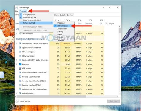 How To Set Default Tab In Task Manager In Windows 10