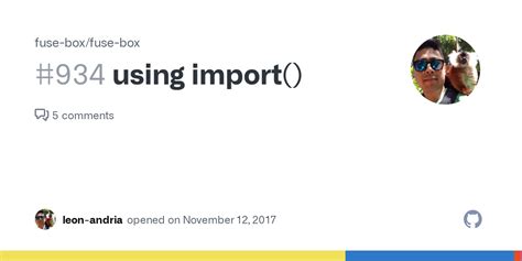 using import · issue 934 · fuse box fuse box · github