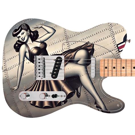 The Vintage War Pin Up Girl Guitar Cover Skin Wrap Laminated Printed