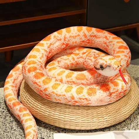 Artificial Python Plush Toy Long Snake Yellow Orange Green Python Plush