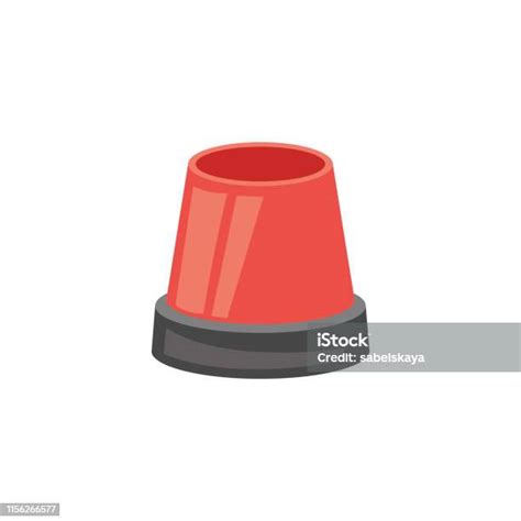 ไซเรนนักผจญเพลิงหรือสัญญาณเตือนฉุกเฉินเวกเตอร์การออกแบบแบนแยกบนสีขาว ภาพประกอบสต็อก ดาวน์โหลด