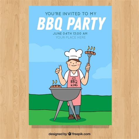 Free Vector Hand Drawn Barbecue Invitation