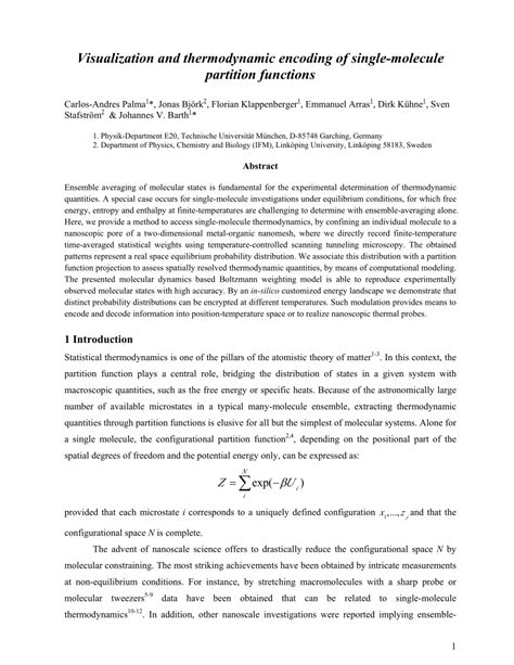 Pdf Visualization And Thermodynamic Encoding Of Single Molecule