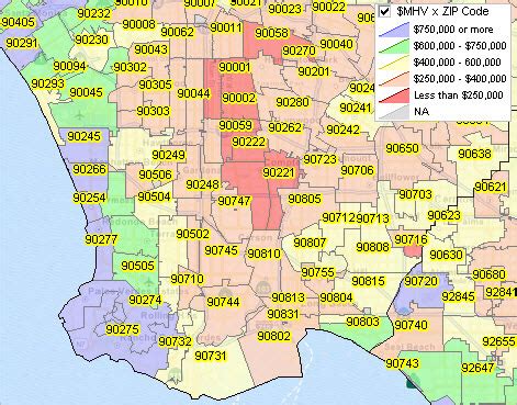 Los Angeles Map With Zip Code Map Of Rose Bowl