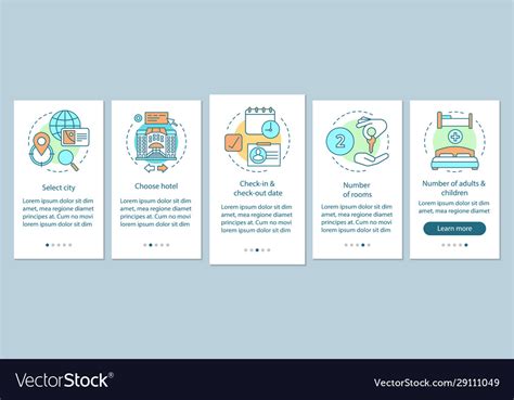 Hotel Booking Onboarding Mobile App Page Screen Vector Image