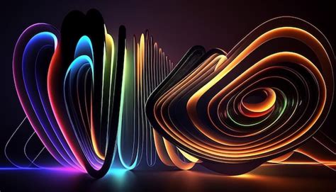 Premium Ai Image Abstract Neon Color Glowing Lines Background 3d Rendering Generative Ai