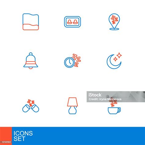 세트 라인 카모마일 차 테이블 램프 수면제 달과 별 울리는 종소리 알람 시계 졸린 및 귀마개와 보관 상자 아이콘 벡터 0명에 대한 스톡 벡터 아트 및 기타 이미지 Istock