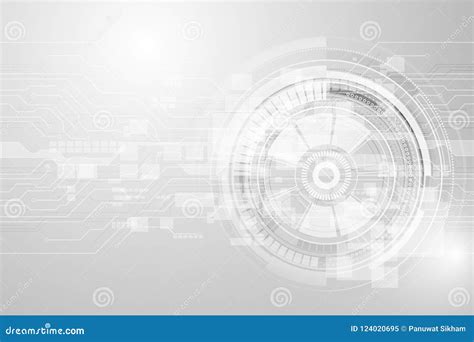 Grey Geometric Technology Background With Gear Shape Vector Abs Stock Vector Illustration Of