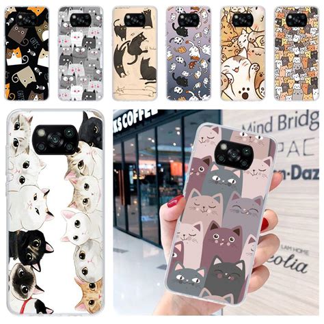 Buy Cartoon Cute Cats Background Phone Case For Xiaomi Poco X3 Nfc M3