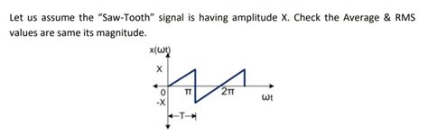 Solved Let Us Assume The “saw Tooth” Signal Is Having