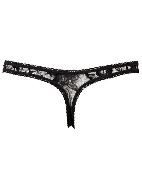 String Ouvert à Lentre Jambe En Dentelle Noire Cottelli Lingerie