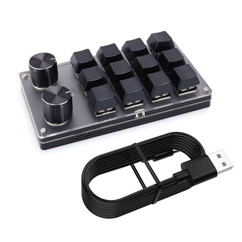 Macro Custom Gaming Keyboard Knob 12 Key 2 Knob Programmable Hotswap One Handed Mechanical