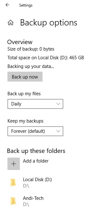 File History Backup Feature Windows Andi Tech