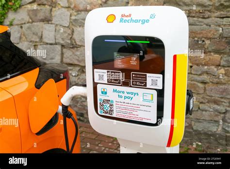 Shell Recharge Electric Car Vehicle Electrical Charging Point Marlborough Wiltshire England