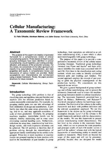 Pdf Cellular Manufacturing A Taxonomic Review Framework Dokumentips