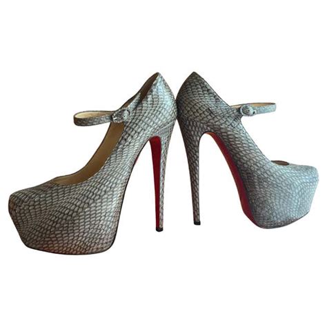Christian Louboutin Red Python Highness Pumps Size 37 5 For Sale At 1stdibs
