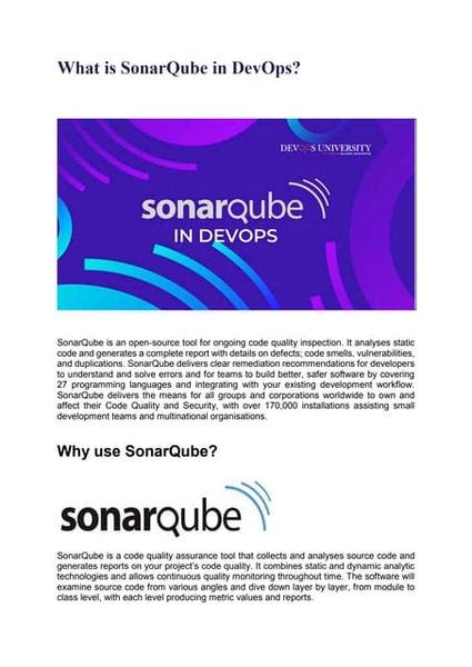 what is sonarqube in devops pdf