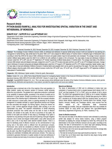 python based rainfall analysis for investigating spatial variation in the onset and pdf rain