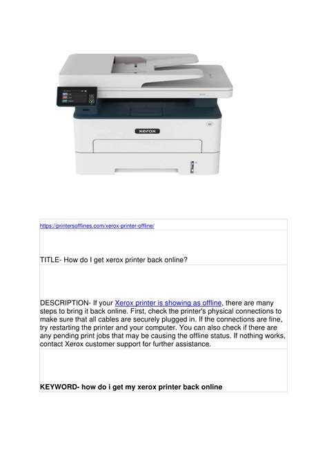 PPT How Do I Get Xerox Printer Back Online PowerPoint Presentation Free Download ID