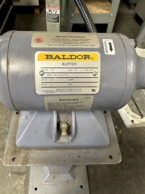 Baldor Usa 111 1 3 Hp 3600 Rpm 115v Heavy Duty Buffer 7″ With Stand American Commercial