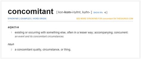 Concomitant Definition Examples And Usage