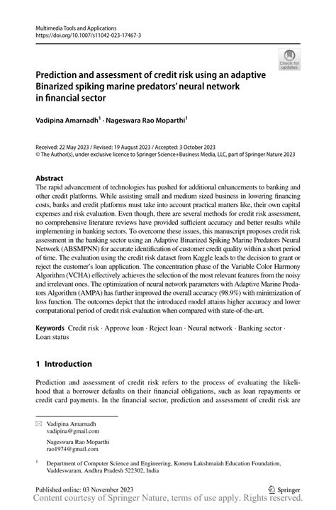 Prediction And Assessment Of Credit Risk Using An Adaptive Binarized