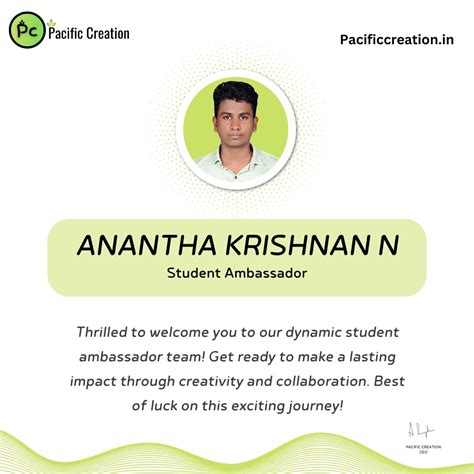 Anantha Krishnan N On Linkedin Pacificcreation Internship Careerjourney Gratitude