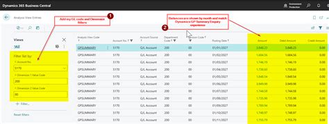 Dynamics GP To Business Central How To Recreate The GL Summary Enquiry Using G L Account