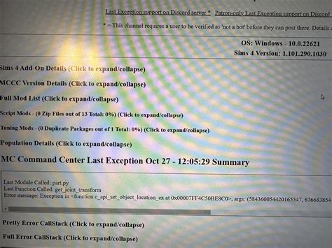 Last Exception Rthesims4mods