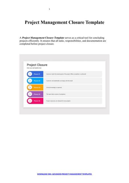 Project Management Closure Templatedocx