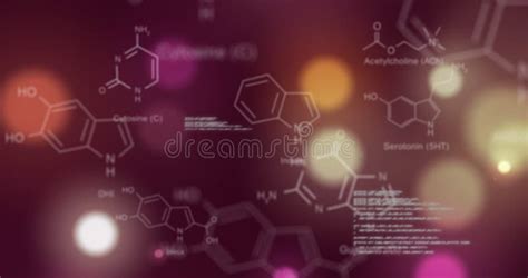 Animation Of Chemical Structures And Data Processing Against Glowing