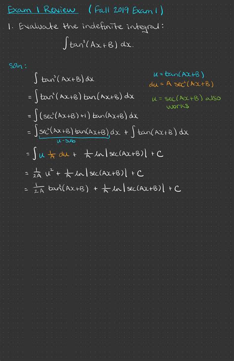 Calculus 2 Lecture Notes Exam 1 Review Fall 2019 Exam 1 1