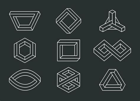 Premium Vector Impossible Optical Illusion Geometric Shapes Unreal