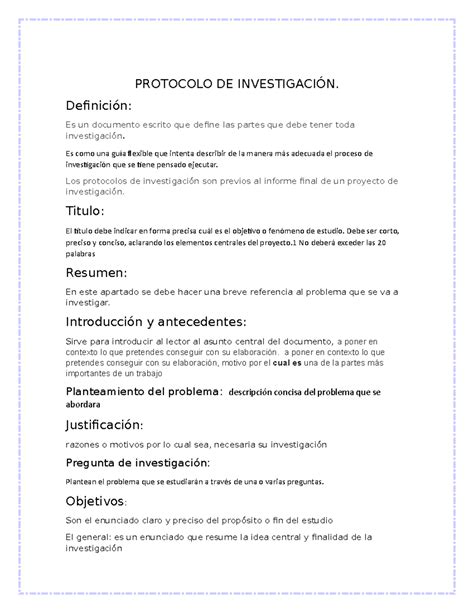 Ejemplos De Protocolo De Atencionmodelo De Protocolo