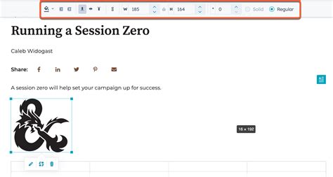 insert and edit icons in rich text modules