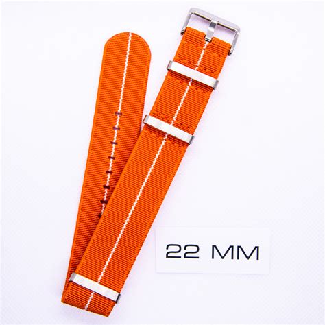 Stretchy Nato Strap Orangewhite 22mm Blacksmithmods