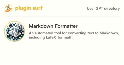 Markdown Formatter Gpt Information Latest Updates And Reviews 2024