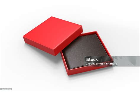 브랜딩을 위한 빈 Bi 접기 플립 스타일 가죽 지갑 포장 상자 3d 렌더링 그림입니다 0명에 대한 스톡 사진 및 기타 이미지 0명 3차원 형태 가죽 Istock