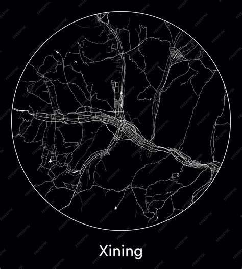 Premium Vector City Map Asia China Xining Vector Illustration