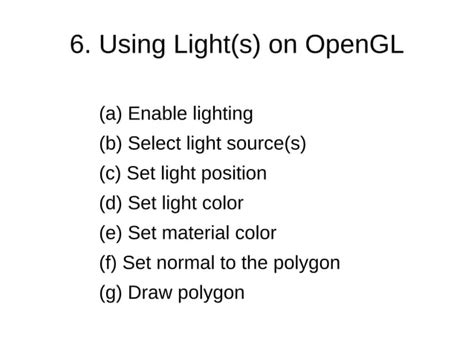 Opengl Lighting Basic Odp