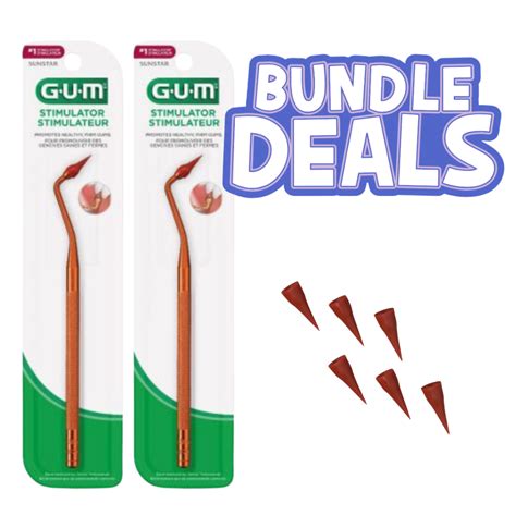 Gum Stimulator Bundle 2 Handles 6 Rubber Tip Refills Spark Dental Co