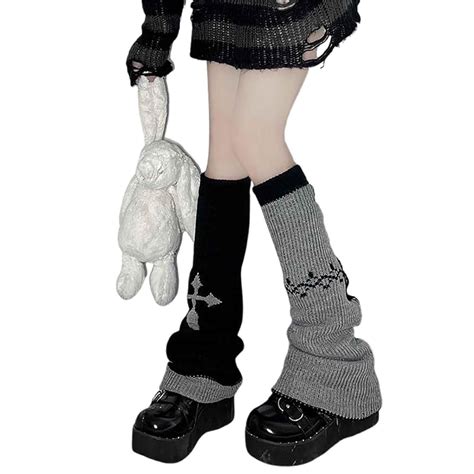 Halloween Socks Long Over Knee Emo Punk Rock Skull Skeleton Thigh High