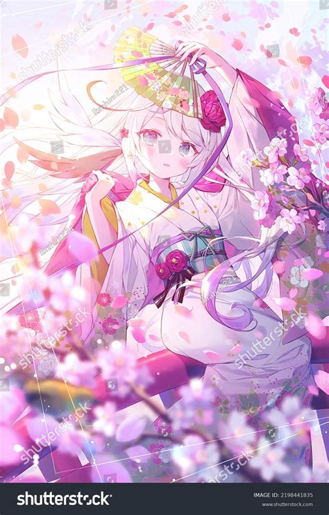 Beautiful Young Anime Girl Long Hair Stock Illustration 2198441835