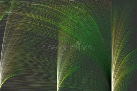 Abstract Visualization Of Green And Yellow Digital Computational Patterns Stock Vector
