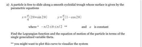 Solved A Particle Is Free To Slide Along A Smooth Chegg