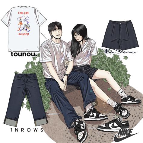 Couple Look 데님 반바지 반바지 나이키