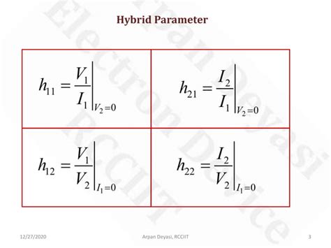Hybrid Parameter In Bjt