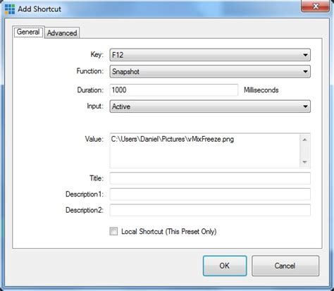 Snapshot Feature For Individual Inputs