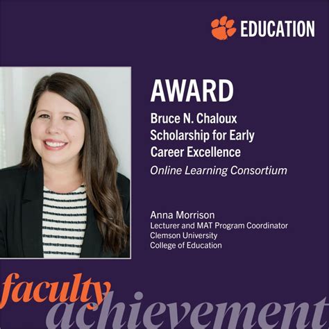 Clemson University College Of Education On Linkedin Anna Morrison Was Honored With The Bruce N